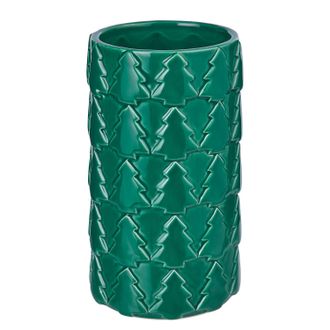 Butlers Vase Tannenb&auml;ume zylindrisch 18cm Dolomit Statement | Moderne Blumenvase | Weihnachtsdeko f&uuml;r den Tisch | Deko-Highlight mit 3D-Tannenb&auml;umen