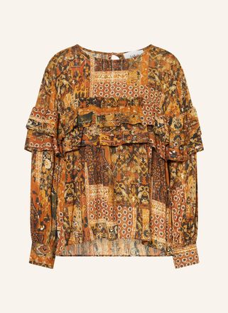 BA&SH Ba&Sh Blusenshit Pixie Mit Glitzergarn Und Volants gelb