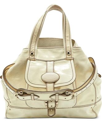 Tod's sac cabas &agrave; logo pre-owned - Blanc
