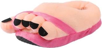 Generic Pantoufles amusantes pour femme - Pantoufles plates en peluche &agrave; gros orteil antid&eacute;rapant - Chaussures dhiver douces et chaudes - Unisexe - Tongs non 