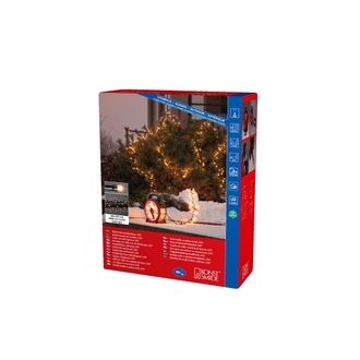 Konstsmide Micro LED Compactlights Lichterkette mit Kabelaufroller, schwarz-rot, 400 bernsteinfarbene Dioden, 30V Au&szlig;entrafo, 6W, schwarzes Kabel - 3844-800