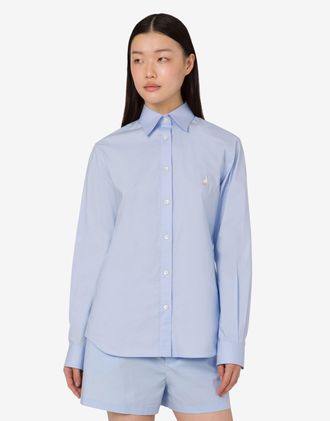 Moschino Chemise en popeline de coton Goose - Bleu