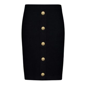 Balmain Femme, Jupes, Noir, Taille: 40 FR Jupe Midi