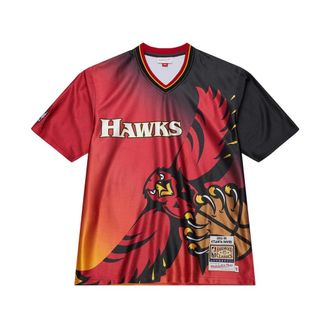 Mitchell & Ness 1995-1996 Atlanta Hawks Shooting Trikot - - Sport - Herren - Rot - M