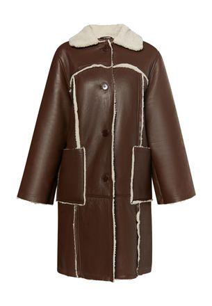 Dreimaster Dreimaster Mantel aus Lammnappa Damen braun