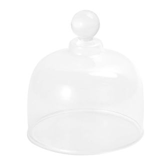 Cabilock Glas Kuchen Glocke mit Knopf Universal Dekorativ Transparent Dessert Obst Kuchen Abdeckung Cloche Kuppel Glashaube Glas Display Kuppel Tortenhaube 11X
