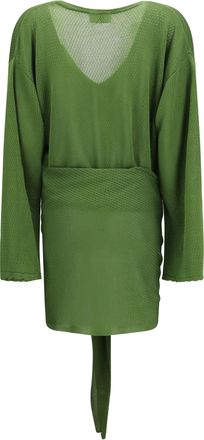 The Attico Womens Mini Dress Dark Green Viscose