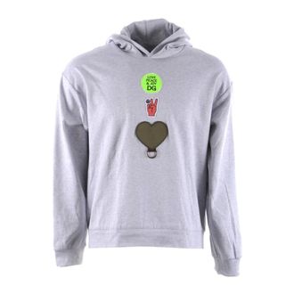 Dolce & Gabbana Homme, Sweatshirts et sweats &agrave; capuche, Gris, Taille: XS Hooded Peace SweaT-shirt