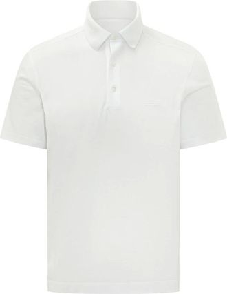Ermenegildo Zegna Homme, Tops, Blanc, Taille: 2XL Polo en Piqu&eacute; de Coton