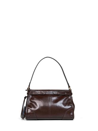 Prada Womens Handbag Bonnie Dark Brown Calf Leather Handbags Hand Bags