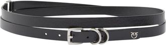 Pinko Pinko, unisex, Accessoires, Noir, Taille: M Ceinture en cuir avec logo