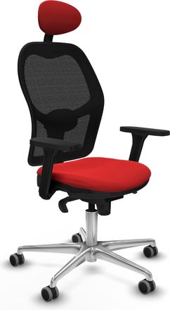 Piqueras y Crespo B&uuml;rostuhl mit 3D-Armlehnen, h&ouml;henverstellbare Lendenwirbelst&uuml;tze und festes Kopfteil, ausgestattet mit 5 Positionen und injiziertem Schaumstoff, Schwa