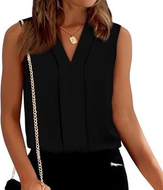 Generic Debardeur Femme Chic et &eacute;l&eacute;gant Chemisier sans Manche R&eacute;tro D&eacute;bardeur Blanc Grande Taille Crop Top ete Haut Chic et Elegant Fluide Ample Caraco Veteme