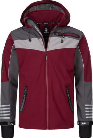 Rock Creek Herren Softshell Jacke Outdoor Jacke Windbreaker &Uuml;bergangsjacke Anorak Kapuze Regenjacke Winterjacke Herrenjacke Jacket H-288 Weinrot 2XL