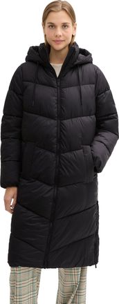Tom Tailor Damen Puffer Parka mit Abnehmbarer Kapuze, 14482 - Deep Black, XL