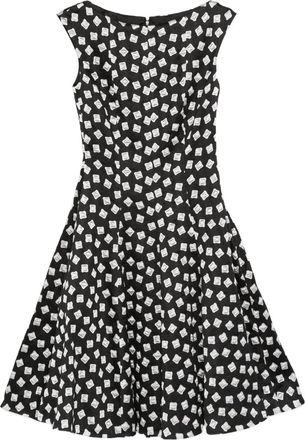 Talbot Runhof robe à imprimé géométrique - Noir