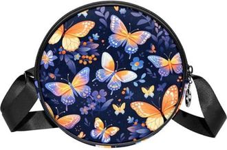 Generic Sac &agrave; bandouli&egrave;re rond pour femme, petit sac &agrave; bandouli&egrave;re color&eacute; avec fermeture &eacute;clair, bretelles r&eacute;glables, sac &agrave; main rond d&eacute;contract&eacute; pour femmes 
