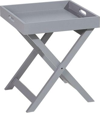 Beliani Beliani - Table Basse dAppoint Pliable avec Plateau D&eacute;tachable Grise Tr&egrave;s Pratique et Fonctionnelle pour Salon Minimaliste et Scandinave