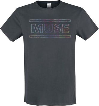 Muse Amplified Collection - Logo Homme T-Shirt Manches Courtes Anthracite XL 100% Coton Surdimensionn&eacute;