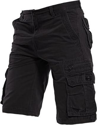 Generico Bermuda Homme Cargo Sport Taille Élastique Shorts Dété Respirant Léger Slim Fit Pantalon Court Travail Couleur Unie Bermuda Multi-Taxes Classique Rand