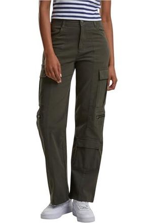 Urban Classics Tb6924-ladies Loose Utility Stretch Twill Pants Pantalon d&eacute;contract&eacute;, Blackolive, 29 Femmes