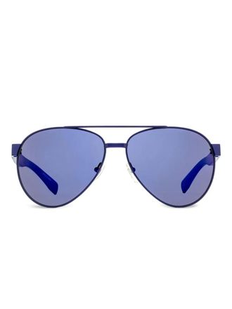 Lacoste lunettes de soleil &agrave; monture pilote - Bleu