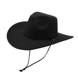 Generic Chapeau de cowboy occidental - Accessoire de costume &agrave; large bord, couvre-chef confortable uni, &eacute;quipement d&eacute;quitation en plein air | P&ecirc;che, randonn&eacute;e