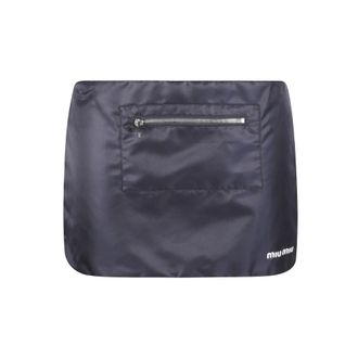 Miu Miu Technical Gazar Fleece Minirock - - Skirts - Damen - Blau - M