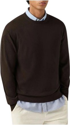 Saint Barth Pull &agrave; col rond Regent Merinocash - Homme - Pulls - Brun - Taille: XL