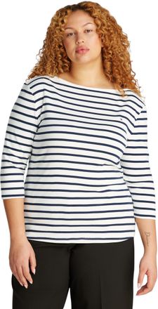 Tommy Hilfiger Damen Langarmshirt Slim Fit Cody mit U-Boot-Ausschnitt, Mehrfarbig (Breton Dark Night Navy STP), 46