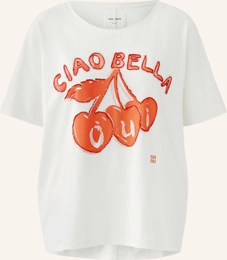 Oui T-Shirt Mit Pailetten weiss