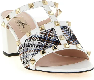 Valentino Garavani Womens White Polyester Platform Sandals