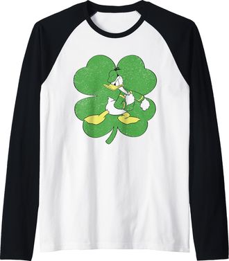 Disney Donald Duck 4-Leaf Clover Retro St. Patricks Day Raglan