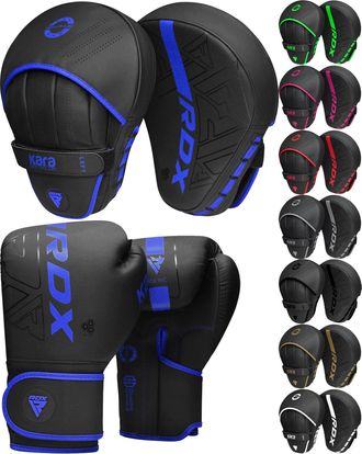 RDX Sports Kinder Boxhandschuhe und Pratzen Set Kampfsport Handpratzen Junior Muay Thai Boxpratzen Mitts MMA Training Boxen Pads Sparring Schlagpolster Kickboxen