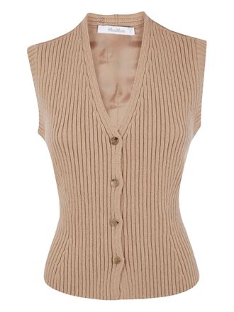 Max Mara veston Bimba &agrave; design nervur&eacute; - Marron