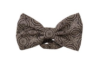Dolce & Gabbana Mens Black White Silk Adjustable Neck Papillon Tie