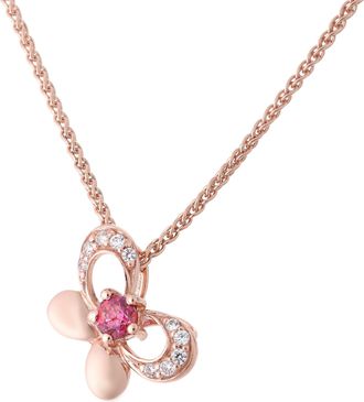 Orphelia Damen-Anh&auml;nger mit Kette Silber vergoldet teilvergoldet Zirkonia rot Brillantschliff - ZH-7083