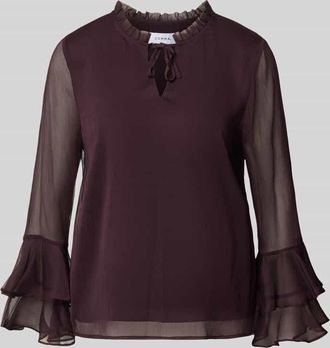 Comma Semitransparente Regular Fit Bluse mit Schn&uuml;rung