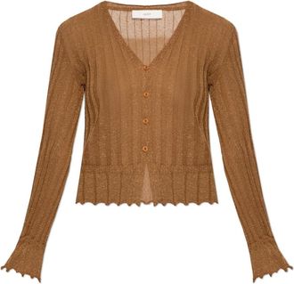 Akep Femme, Pulls, Brun, Taille: 40 FR Cardigan Fil Lurex
