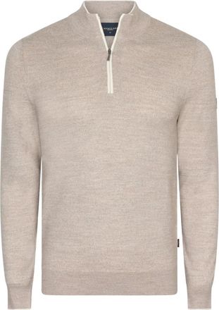 Cavallaro Homme, Pulls, Beige, Taille: M Pull Fontanio &agrave; Demi-Zip