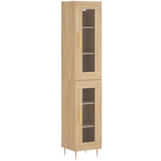 vidaXL Buffet haut Ch&ecirc;ne sonoma 34,5x34x180 cm Bois ding&eacute;nierie