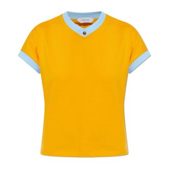 Versace Stretch Baumwoll-Jersey T-Shirt - - Tops - Damen - Orange - S