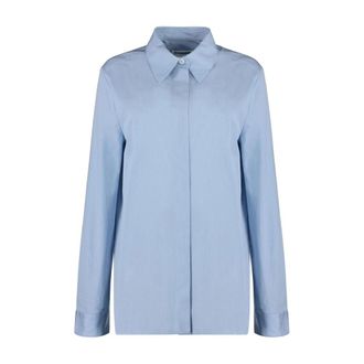 Jil Sander Langarm-Hemd mit Nadelstreifen und Knopfleiste - - Blouses & Shirts - Damen - Blau - M