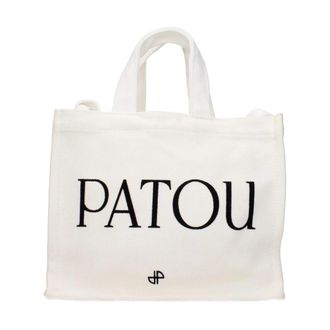 Patou Medium Logo Tote aus Baumwoll-Canvas - - Bags - Damen - Wei&szlig; - ONE SIZE