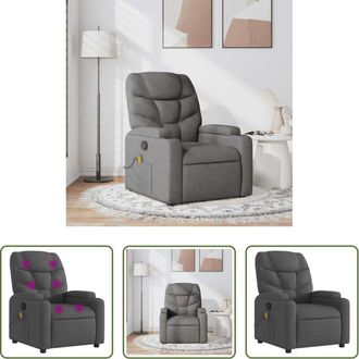 vidaXL Massagesessel - Massagesessel Dunkelgrau Stoff