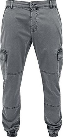 Urban Classics Homme De Jogging Cargo En Sergé Délavé Pantalon, Gris - Grau (Grey 111), S EU