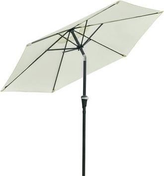 OUTSUNNY Parasol de jardin Parasol droit hexagonal inclinable &Oslash; 2,3 x 2,16H m m&eacute;tal polyester haute densit&eacute; cr&egrave;me