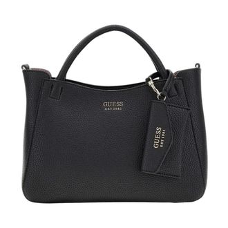 Guess Femme, Sacs, Noir, Taille: ONE Size Sac à Bandoulière Noir avec Logo en Métal