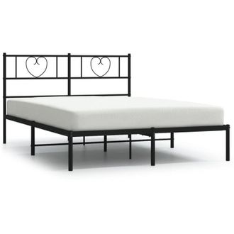 vidaXL vidaXL Metallbettrahmen mit Kopfteil schwarz 120x190 cm