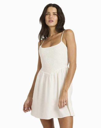 Billabong True Love - Minikleid aus Leinenmix in Salt Crystal-Wei&szlig;